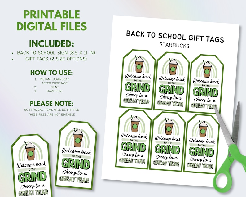 Welcome Back Teacher Gift Tag, Teacher Appreciation Coffee Tag, Back to ...