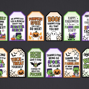 Halloween Appreciation Gift Tags, Halloween Staff Appreciation Tags ...