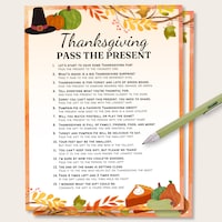 Thanksgiving Pass the Prize Game, Thanksgiving Games, Thanksgiving Left ...