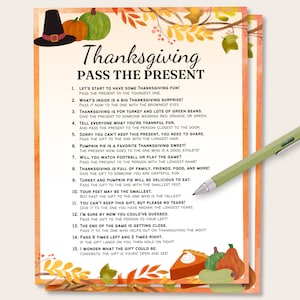 Thanksgiving Pass the Present, Thanksgiving Pass the Gift Game ...