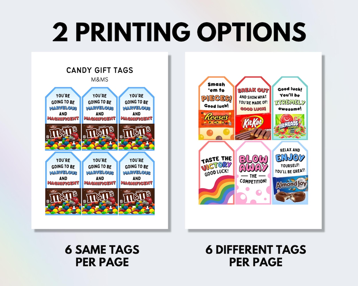 Printable Good Luck Candy Gift Tags for Kids Sports Teams, Treat Label ...