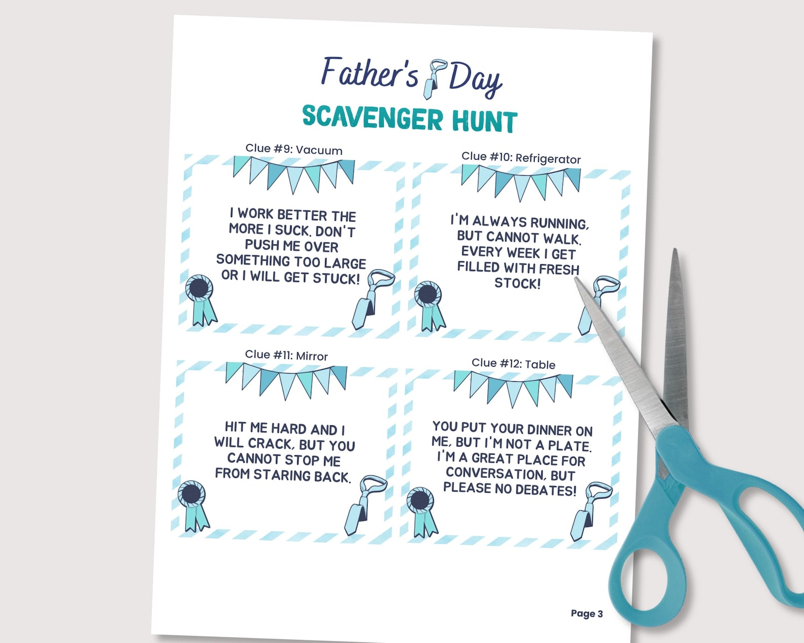 Fathers Day Scavenger Hunt, Printable Fathers Day Treasure Hunt ...