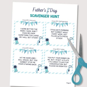 Fathers Day Scavenger Hunt, Printable Fathers Day Treasure Hunt ...