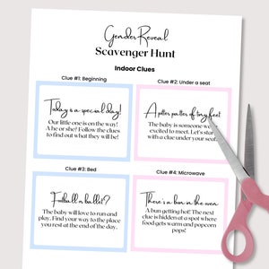 Gender Reveal Scavenger Hunt, Gender Reveal Games, Minimalist Baby ...