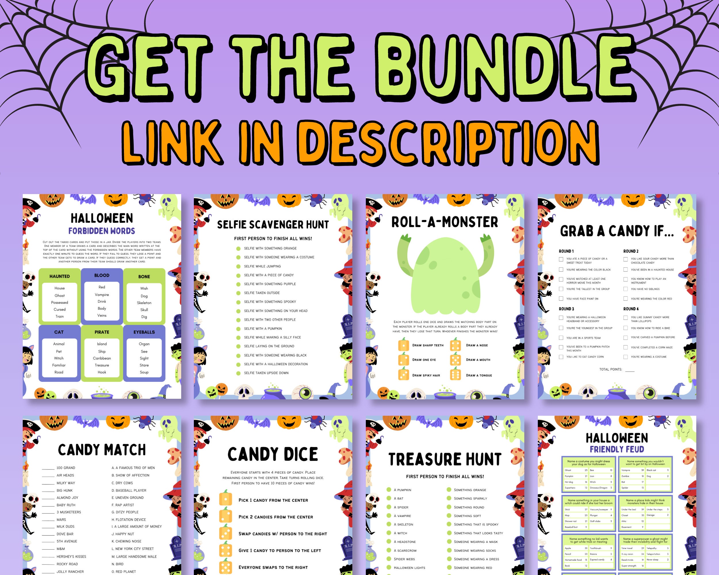 Halloween Candy Match Game, Halloween Trivia Quiz, Halloween Activity ...