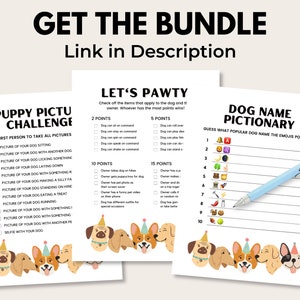Dog Name Pictionary, Dog Birthday Party Game, Printable Dog Party Game ...