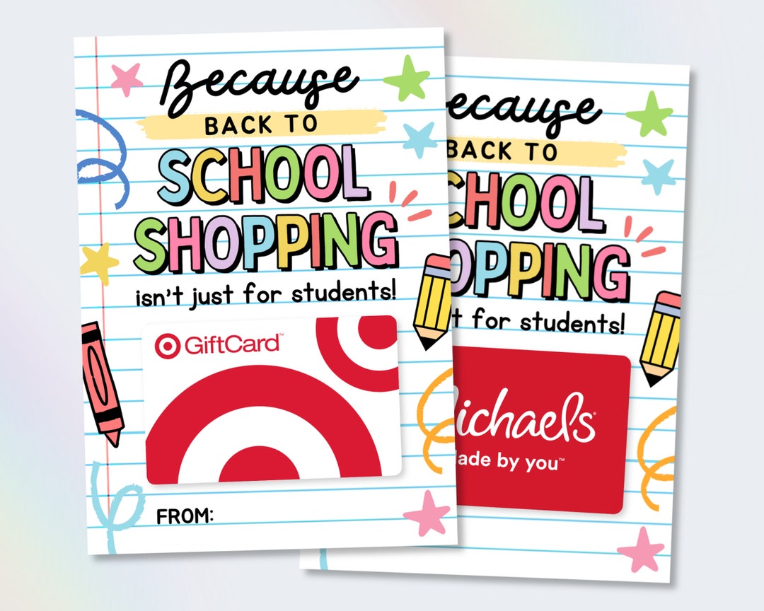 Back to School Shopping Gift Card Holder, Teacher Appreciation Gift ...