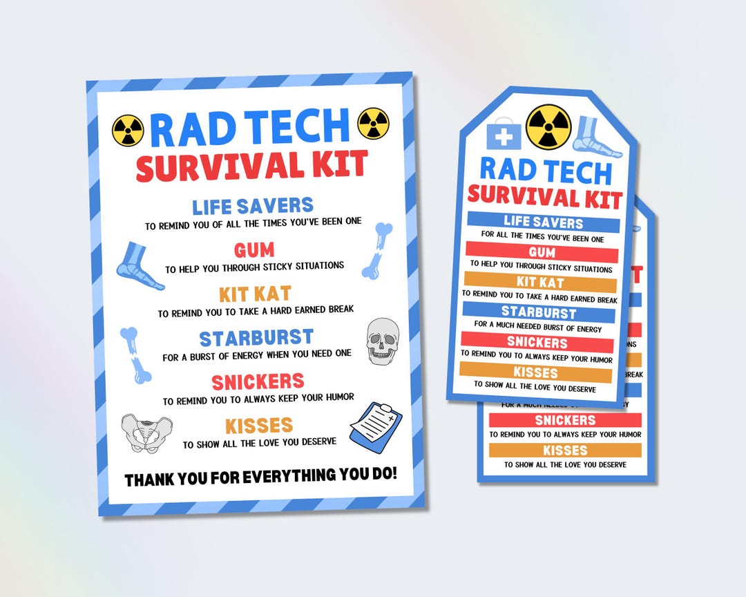 Radiologic Technologist Appreciation Gift Tag, Radiology Tech Survival ...