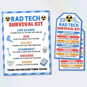 Radiologic Technologist Appreciation Gift Tag, Radiology Tech Survival ...