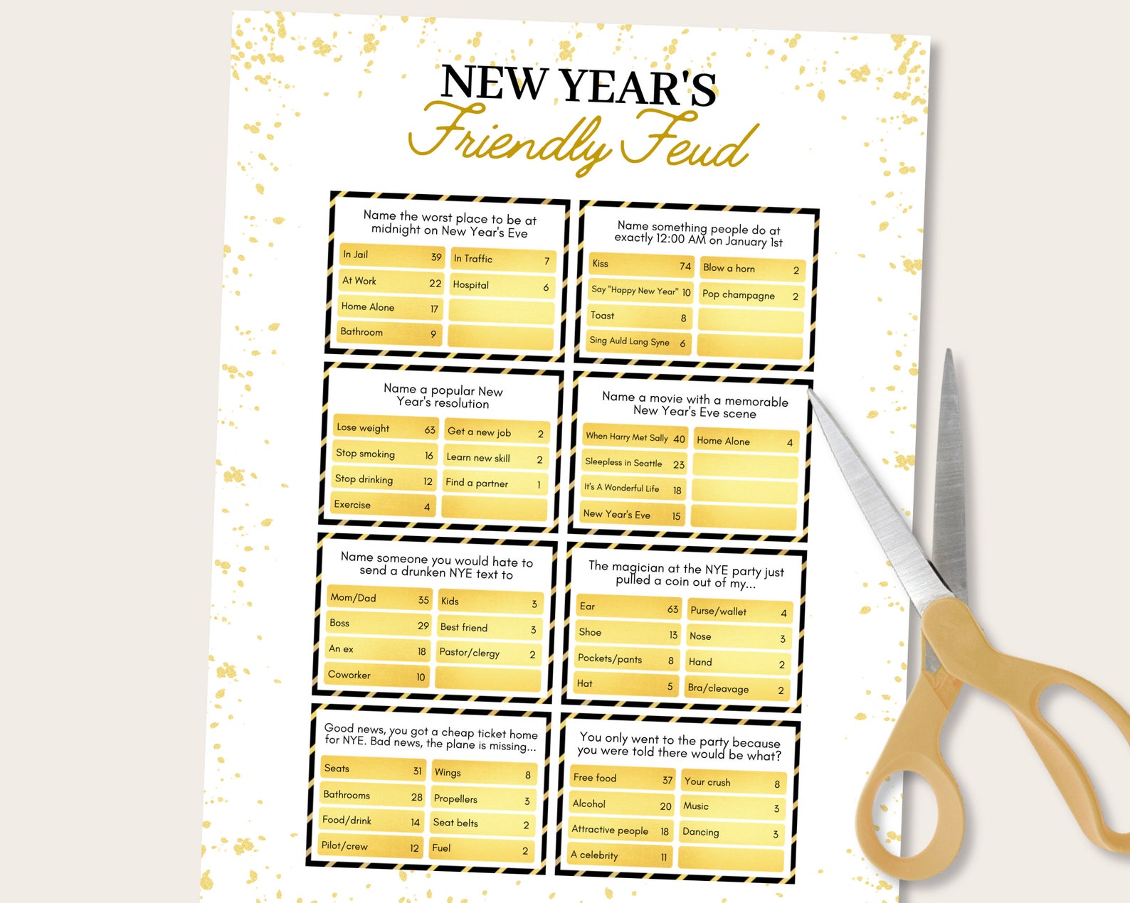 New Years Friendly Feud Game New Years Family Feud Game New - Etsy