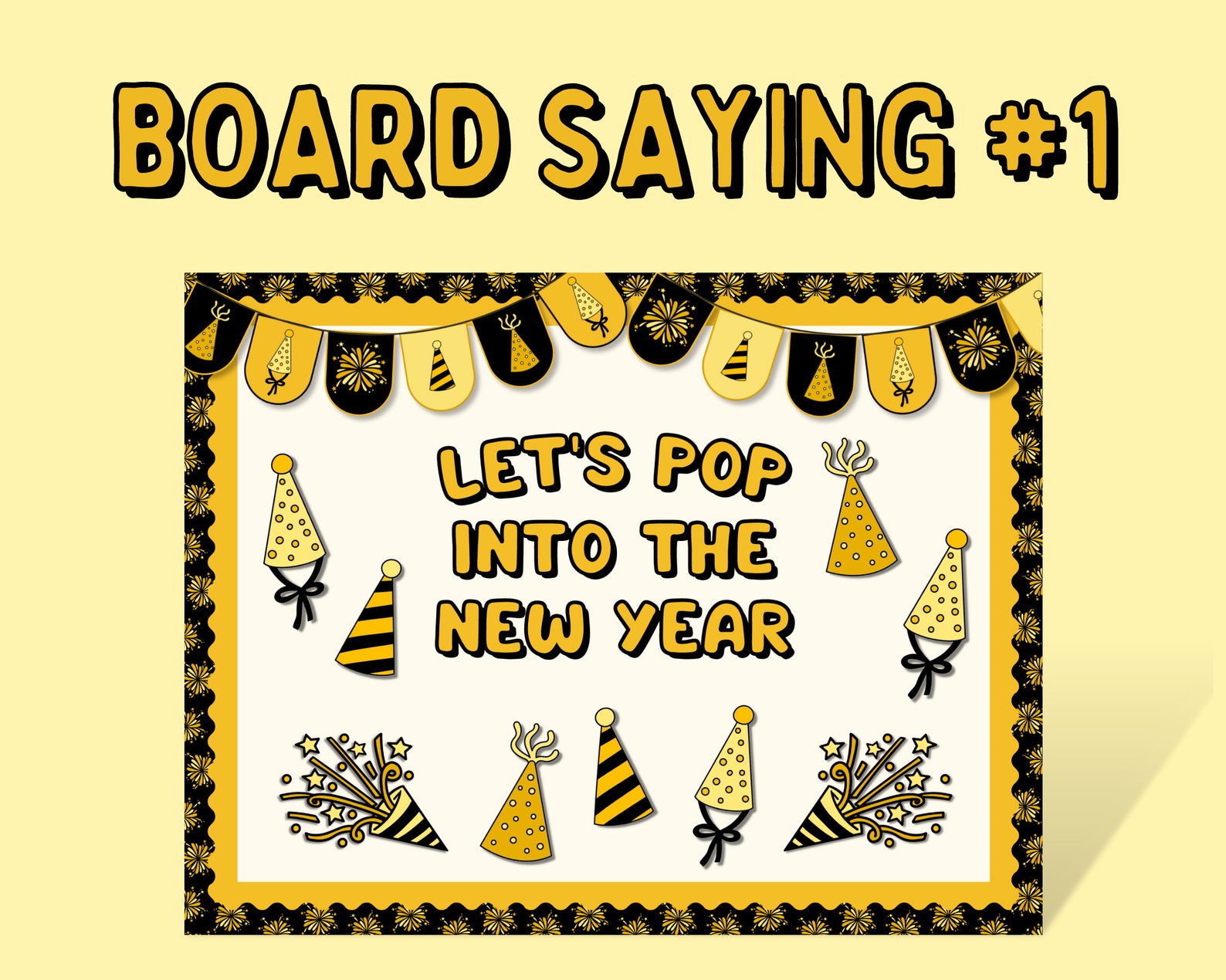 New Years Bulletin Board Kit New Year January Bulletin Board - Etsy