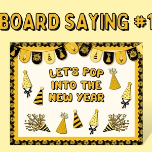 New Years Bulletin Board Kit, New Year January Bulletin Board Decor ...