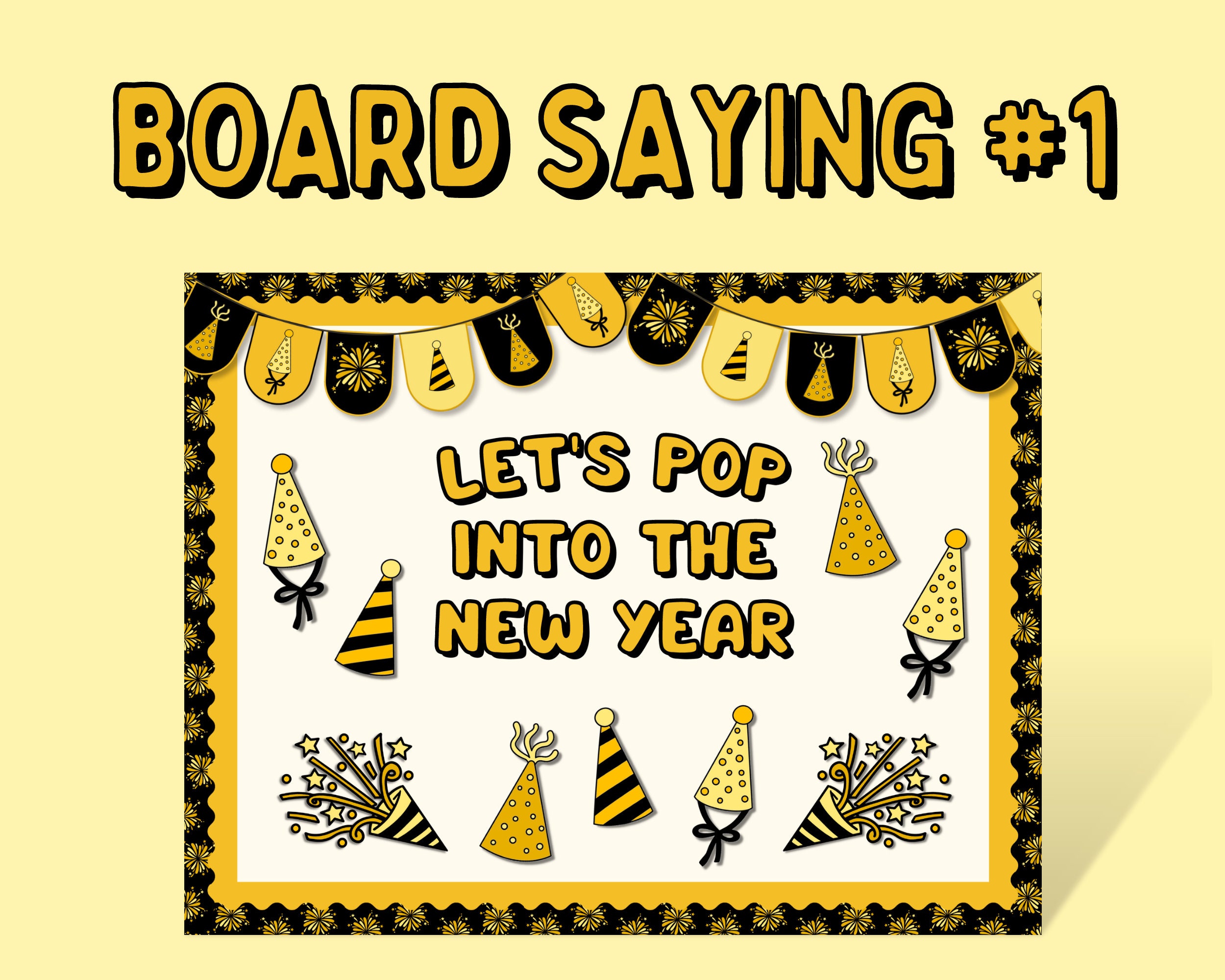 New Years Bulletin Board Kit New Year January Bulletin Board - Etsy