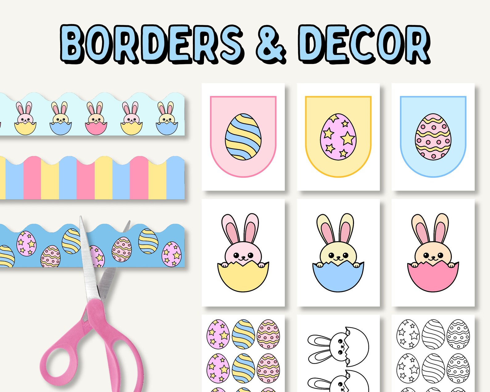 Easter Bulletin Board Kit, Spring Bulletin Board Kit, Easter Bunny ...