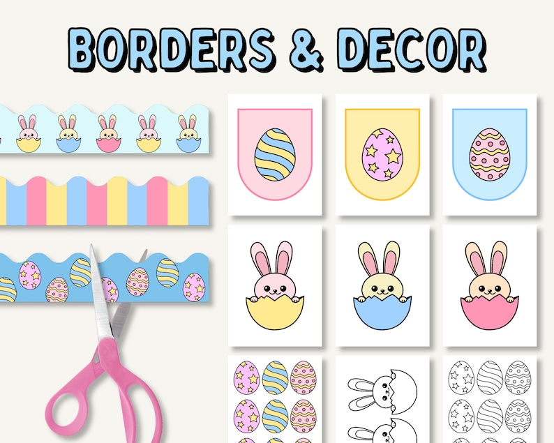 Easter Bulletin Board Kit, Spring Bulletin Board Kit, Easter Bunny ...