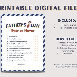 Printable Fathers Day Game, Fathers Day Activity for Kids, Fathers Day ...