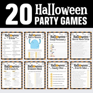 Printable Halloween Games Bundle, Halloween Party Games for Kids and ...