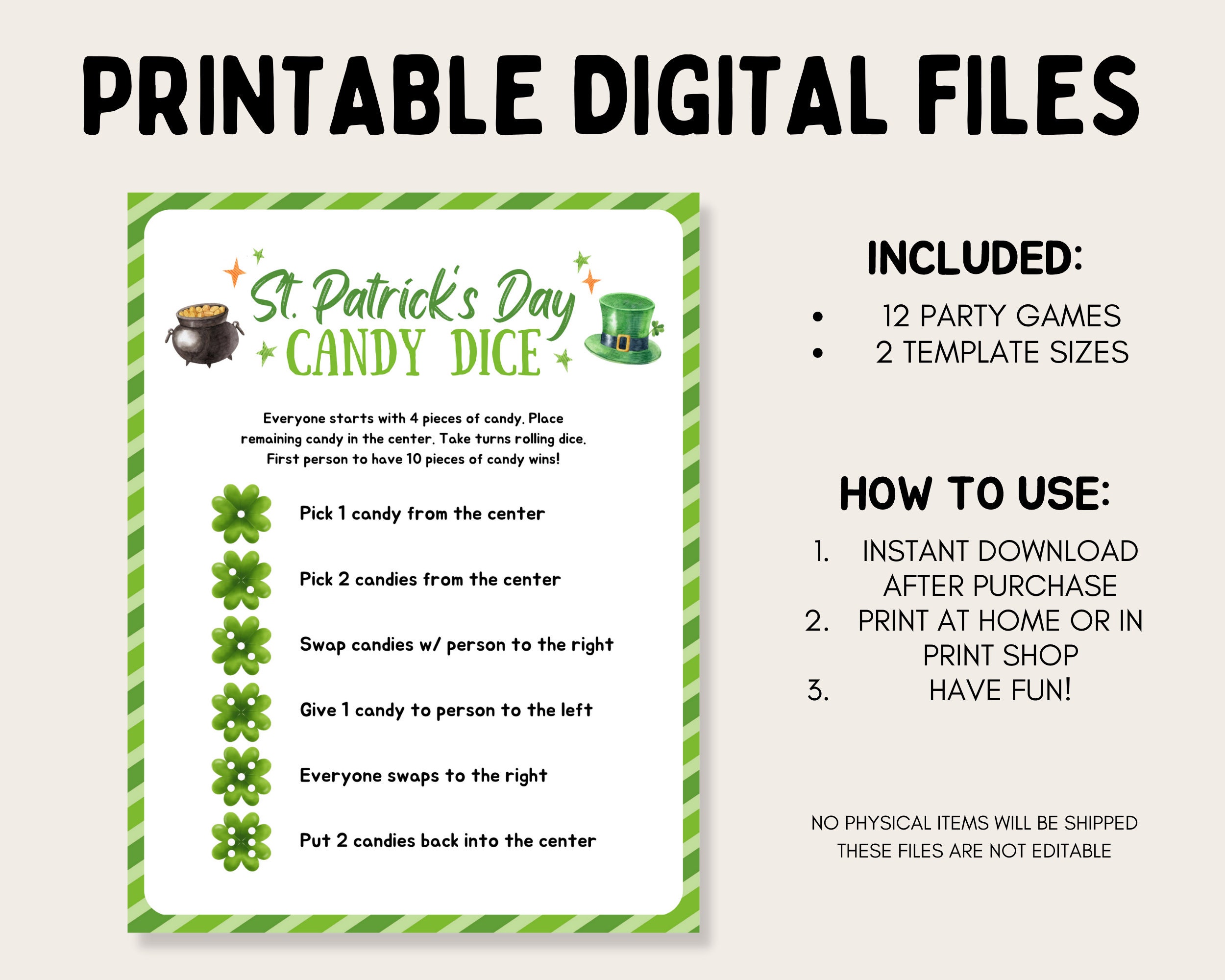 St Patrick's Day Party Game Bundle, Printable St Patricks Day Games, St ...