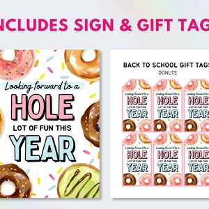 Back to School Donuts Treat Tag, Welcome Back Teachers Sign, Teacher ...