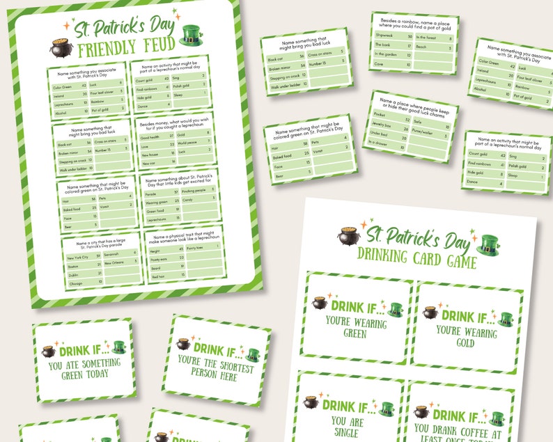 St Patrick's Day Party Game Bundle Printable St Patricks - Etsy