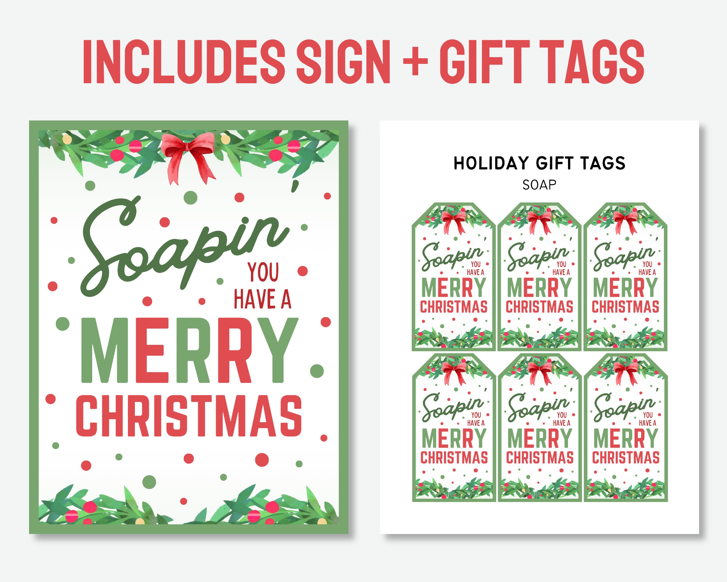 Christmas Soap Gift Tag, Soapin You Have A Merry Christmas Tag ...