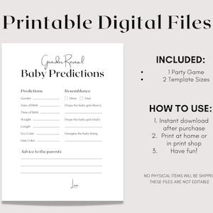 Gender Reveal Baby Predictions, Gender Reveal Games, Baby Shower Games ...