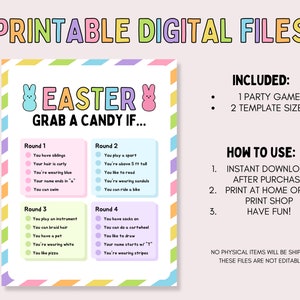 Easter Egg Candy Game, Printable Easter Party Game, Easter Activity for ...