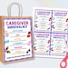 Caregiver Appreciation Gift Tag, Caregiver Survival Kit Tag, Thank You ...