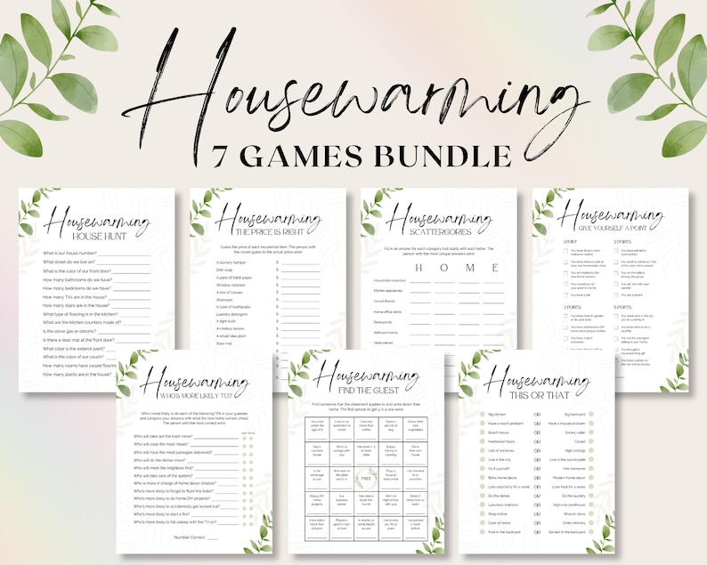 Housewarming Games Bundle, Housewarming Party Games, New Home Warming ...