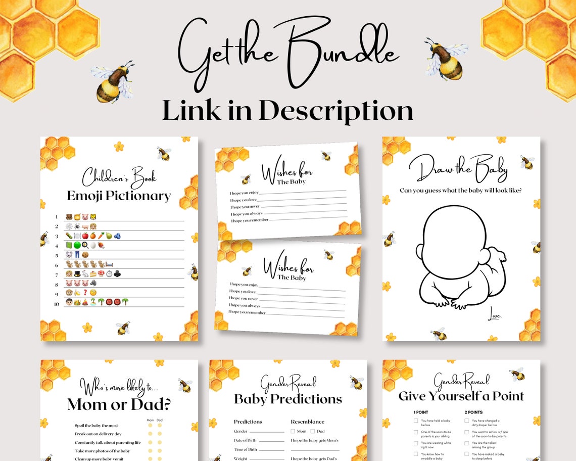 Bee Baby Name Race Bee Gender Reveal Game Bee Baby Shower - Etsy