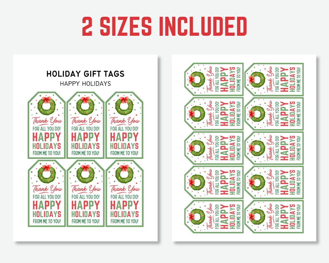 Christmas Staff Appreciation Gift Tags, Christmas Employee Thank You ...