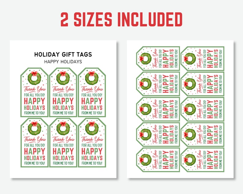 Christmas Staff Appreciation Gift Tags, Christmas Employee Thank You ...