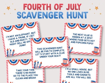 4th of July Scavenger Hunt With Cards to Hide Indoor - Etsy