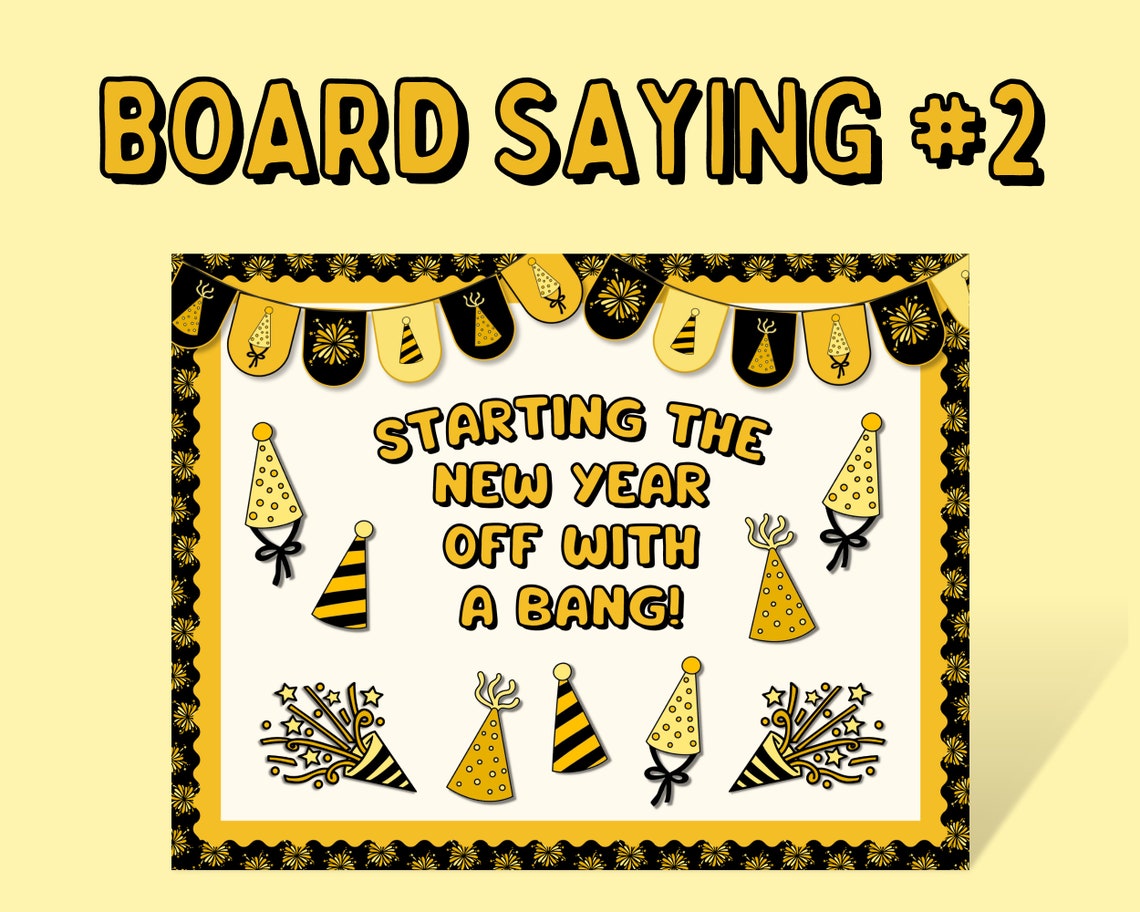 New Years Bulletin Board Kit New Year January Bulletin Board - Etsy