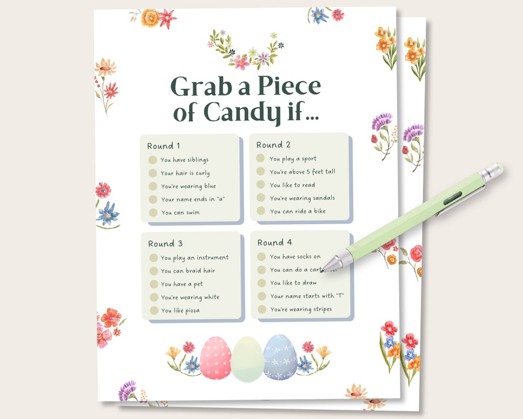 Easter Egg Candy Game, Easter Candy Game for Kids, Printable Easter ...