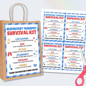 Respiratory Care Week Gift Tag, Respiratory Therapist Survival Kit Tag, Respiratory Care ...