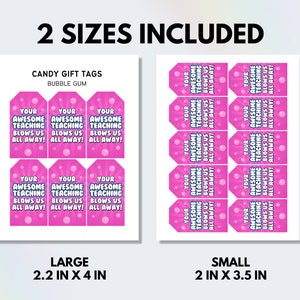 Teacher Appreciation Candy Gift Tags, Thank You Teacher Gift Tag for ...