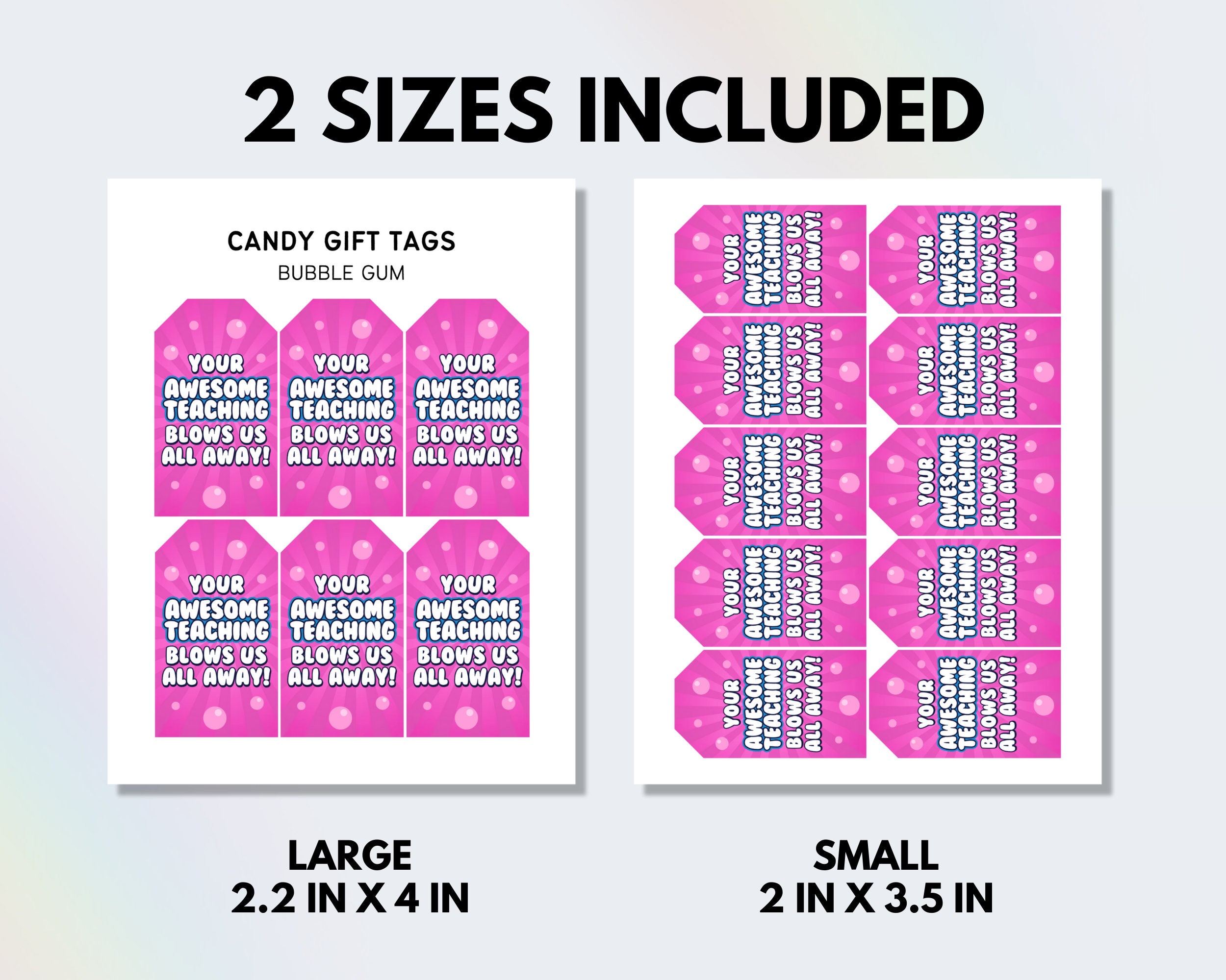 Teacher Appreciation Candy Gift Tags, Thank You Teacher Gift Tag for ...