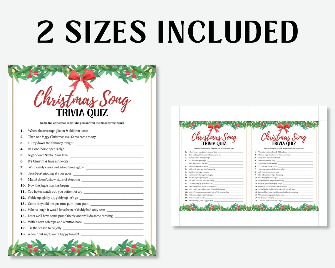 Christmas Song Trivia Game, Christmas Carol Game, Christmas Song Finish ...