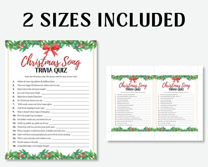 Christmas Song Trivia Game, Christmas Carol Game, Christmas Song Finish ...