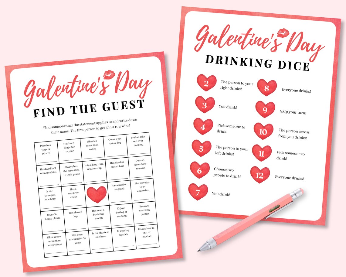 Galentines Day Games Bundle Valentines Day Party Games Adult - Etsy