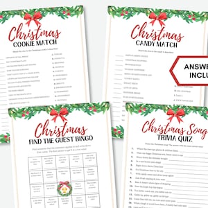 Printable Christmas Game Bundle, Christmas Party Games for Family ...