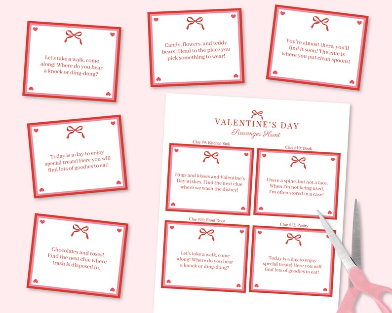 Adult Valentines Day Scavenger Hunt, Valentines Day Treasure Hunt Clues ...