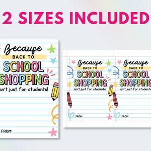 Back to School Shopping Gift Card Holder, Teacher Appreciation Gift ...