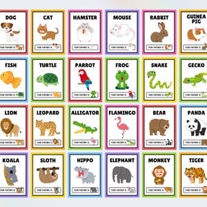 Animal Partner Pairing Cards, Classroom Student Partner Matching Cards ...
