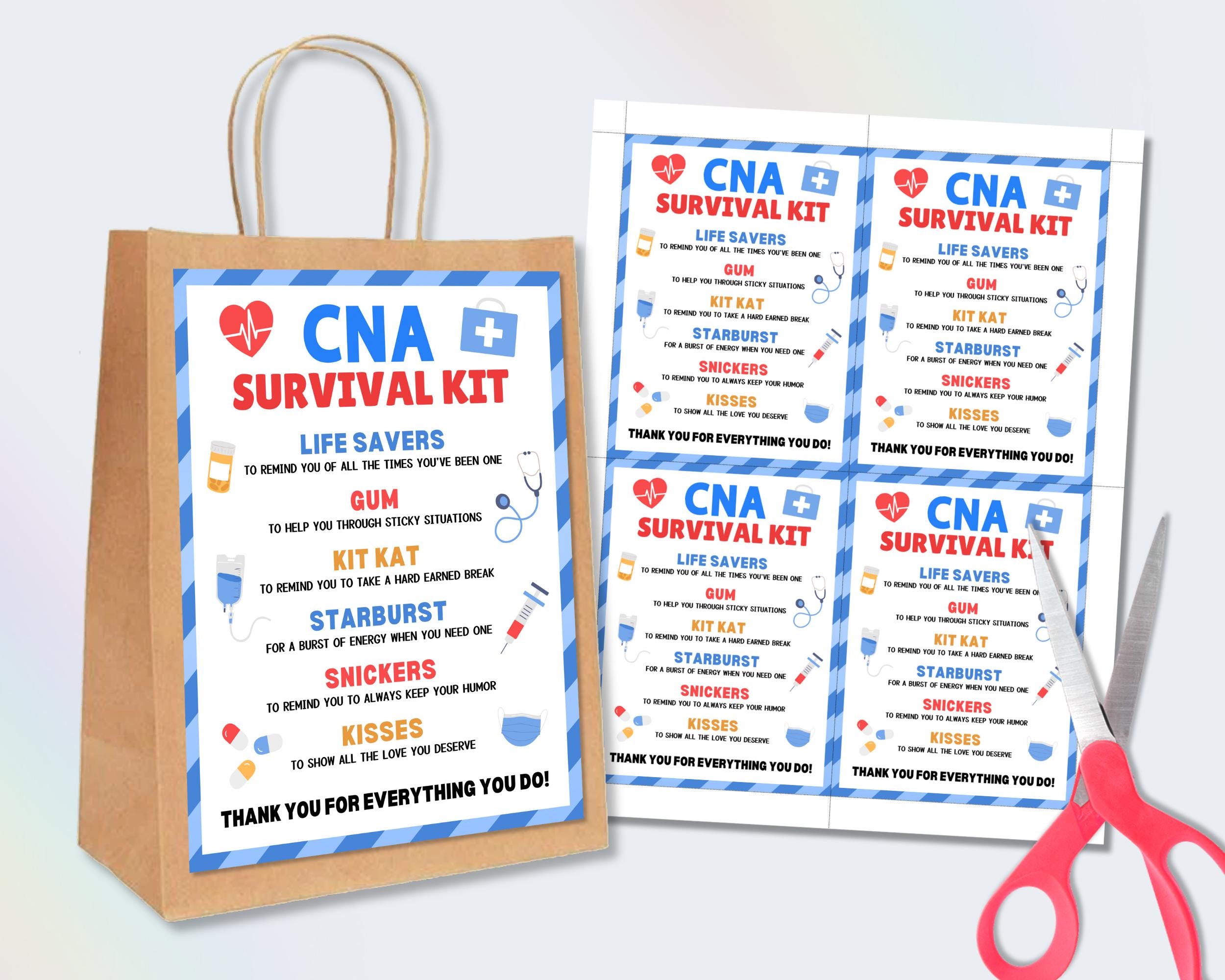 CNA Appreciation Gift Tag, Nursing Assistant Survival Kit Tag, Happy ...