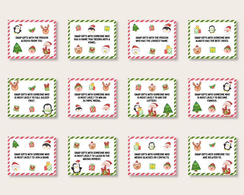 Christmas Gift Exchange Game White Elephant Gift Exchange - Etsy