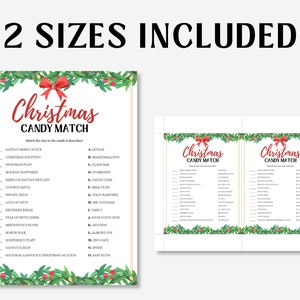 Christmas Candy Match Quiz, Printable Christmas Party Game, Christmas ...