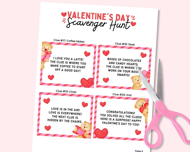 Valentines Day Scavenger Hunt Valentines Day Treasure Hunt - Etsy