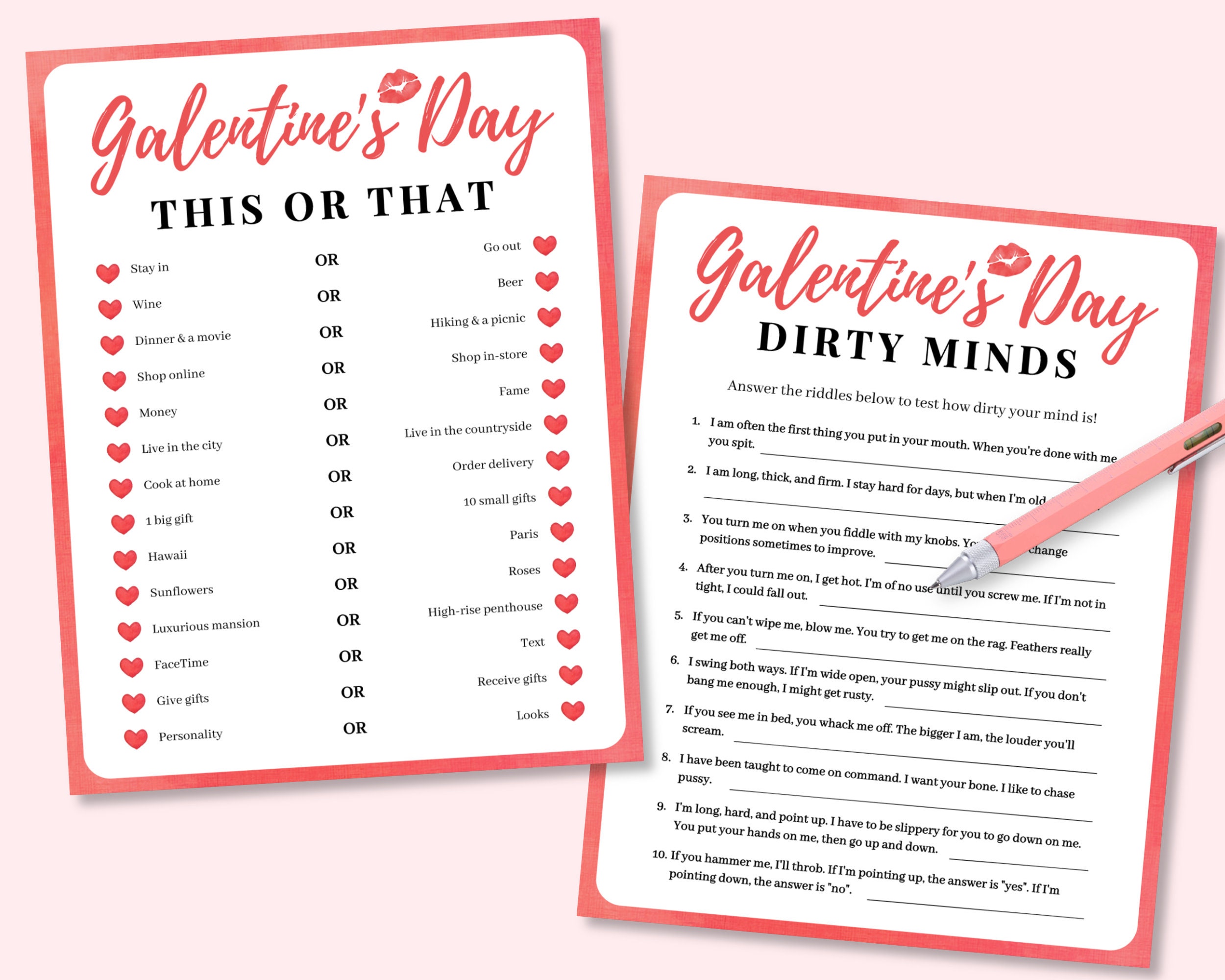 Galentines Day Games Bundle Valentines Day Party Games Adult - Etsy